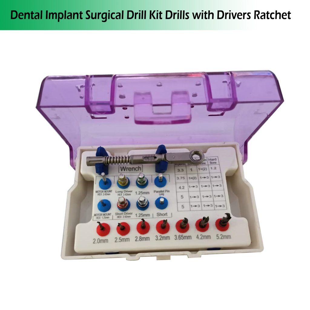 Dental Implant Surgical Drill Kit Drills with Drivers Ratchet Dental ...